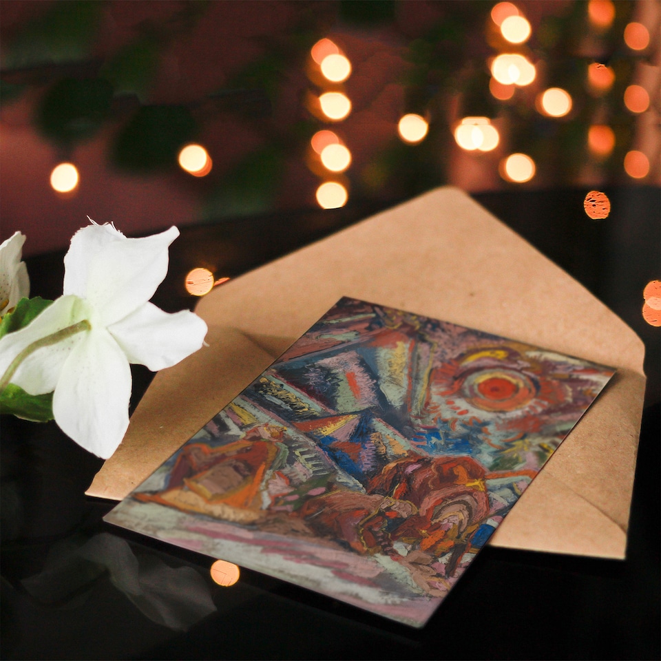 Arnold Weisz Kubincan Art Card A Rest Abstract Painting - Tesco Groceries