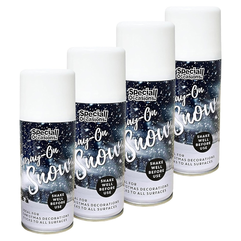 4 x 200ml Artificial Christmas Snow Spray Xmas Tree Window Craft ...