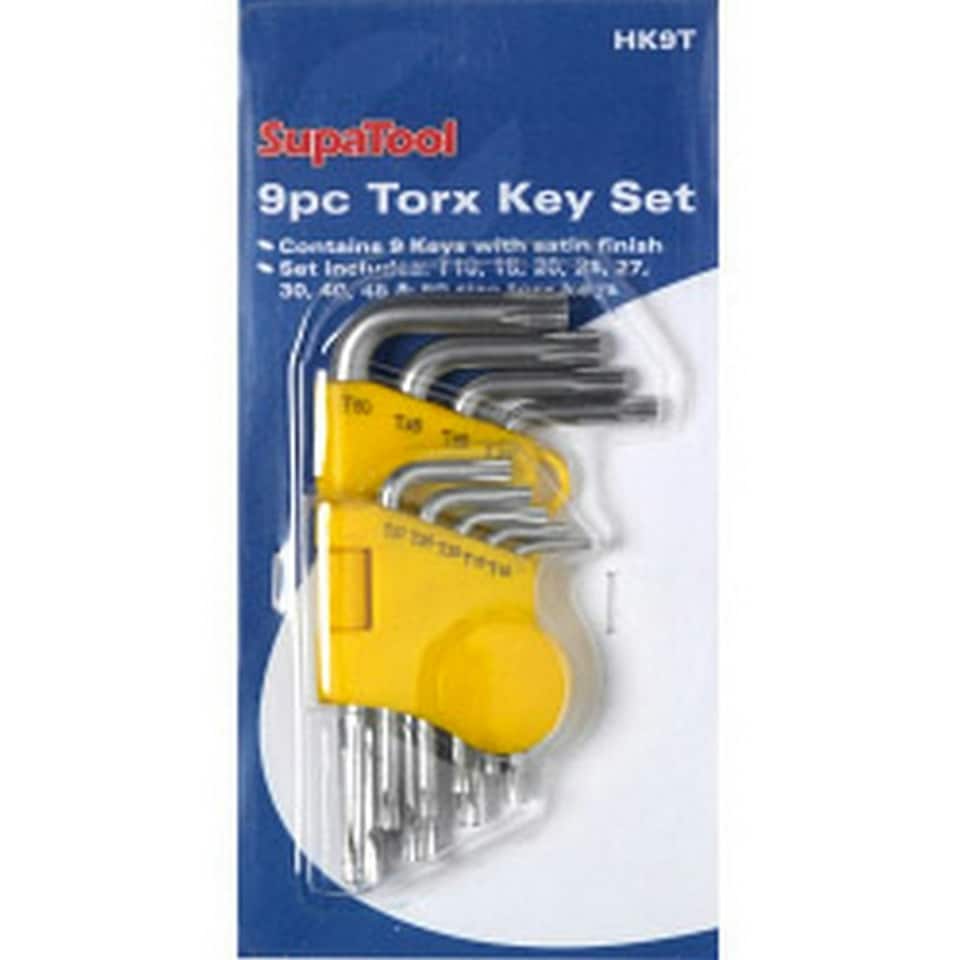 SupaTool Torx Key Set (9 Piece) - Yellow/Silver - One Size - Tesco ...