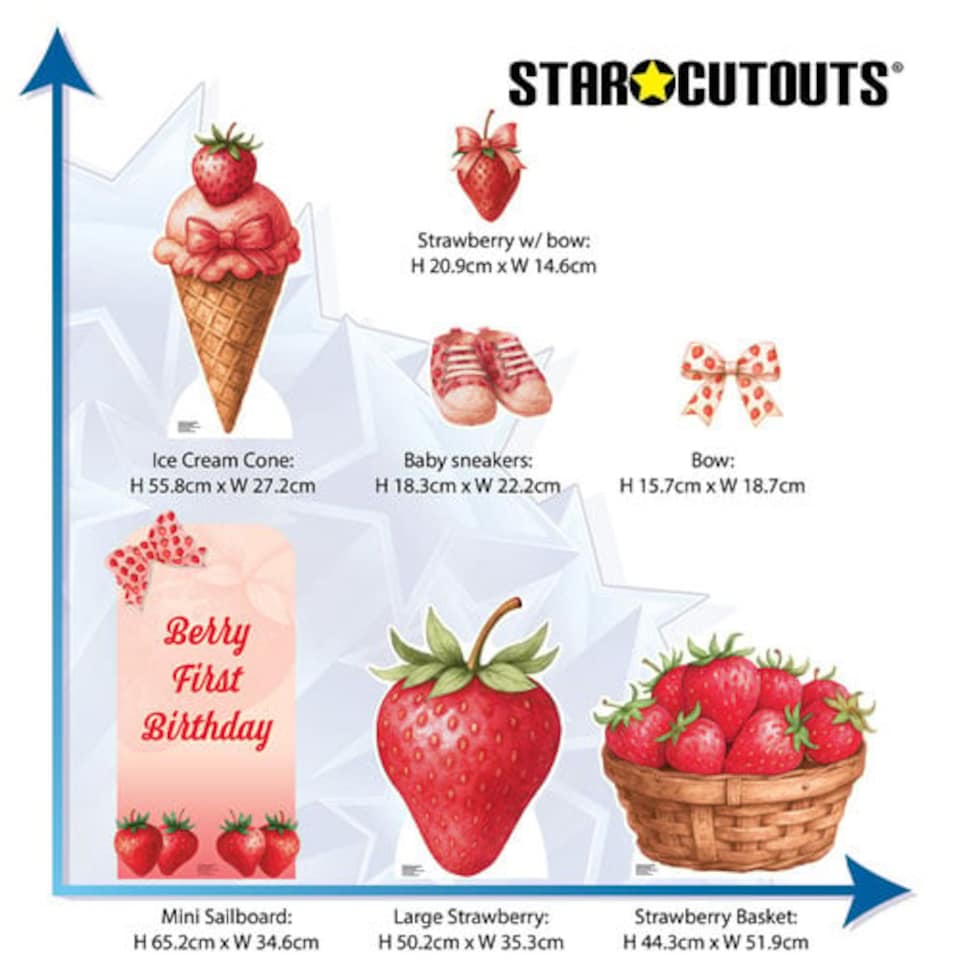 Berry Birthday Ice Cream Multi-Functional Star Mini Cardboard Cutouts ...