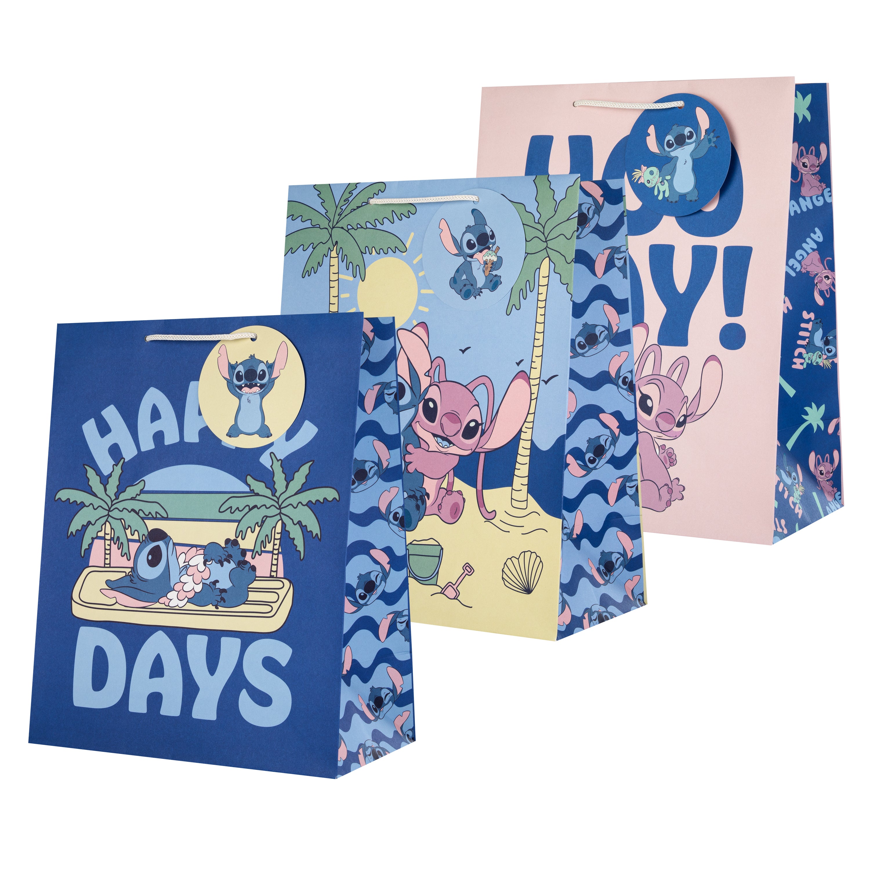 Hallmark Pack Of 3 Large Gift Bags - Disney Lilo And Stitch 3 Designs ...