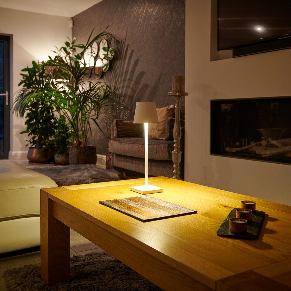 Auraglow Rechargeable Cordless LED Colour Changing Table Lamp - Mayfair ...