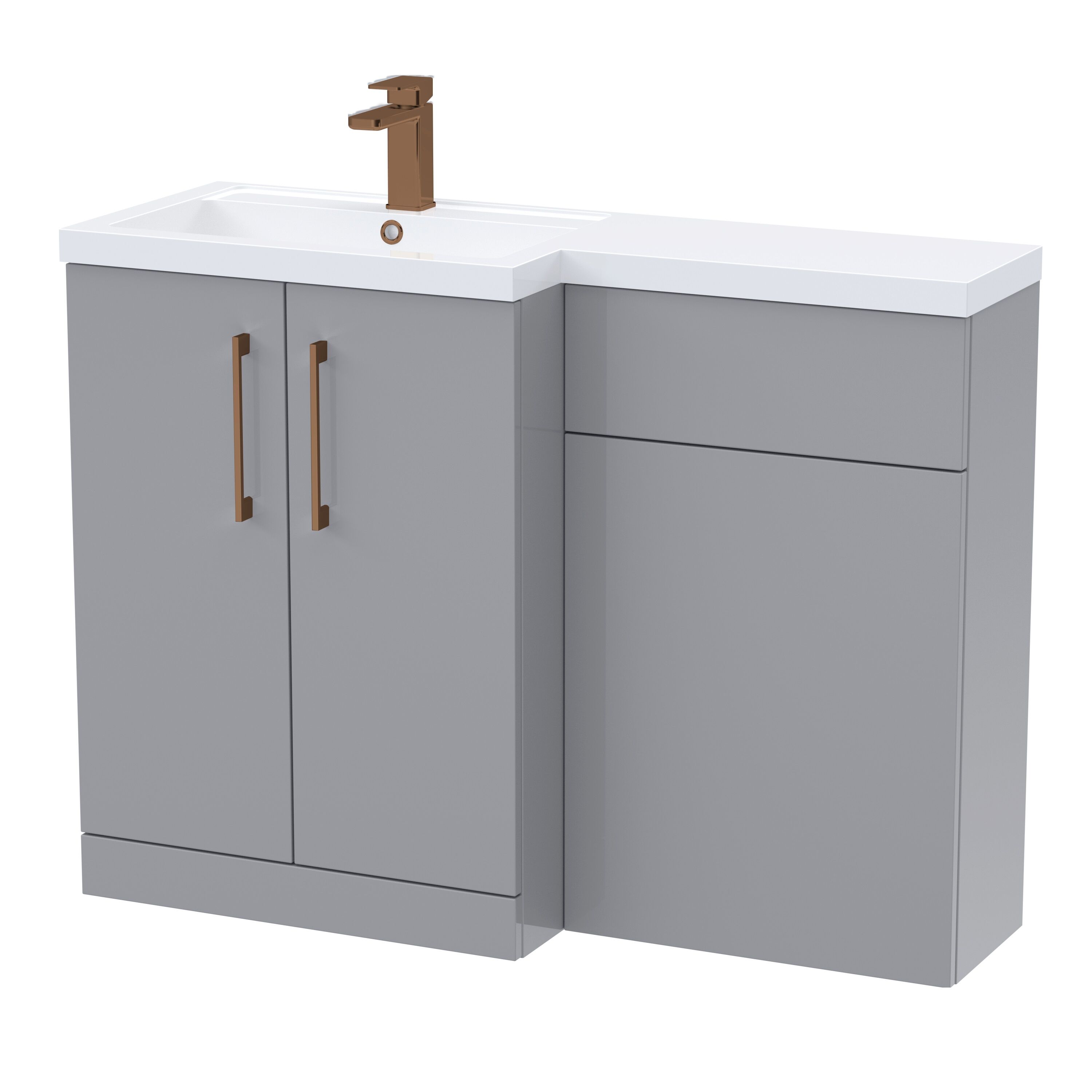 Balterley Left-Hand Bathroom Vanity and WC Unit Combination with Basin ...