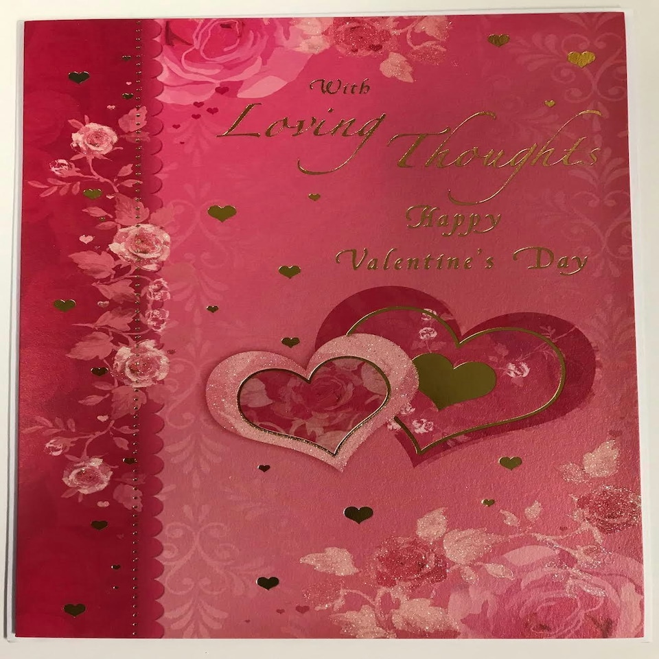 Loving Thoughts Sentimental Verse Gold Love Heart Valentine's Day Card ...