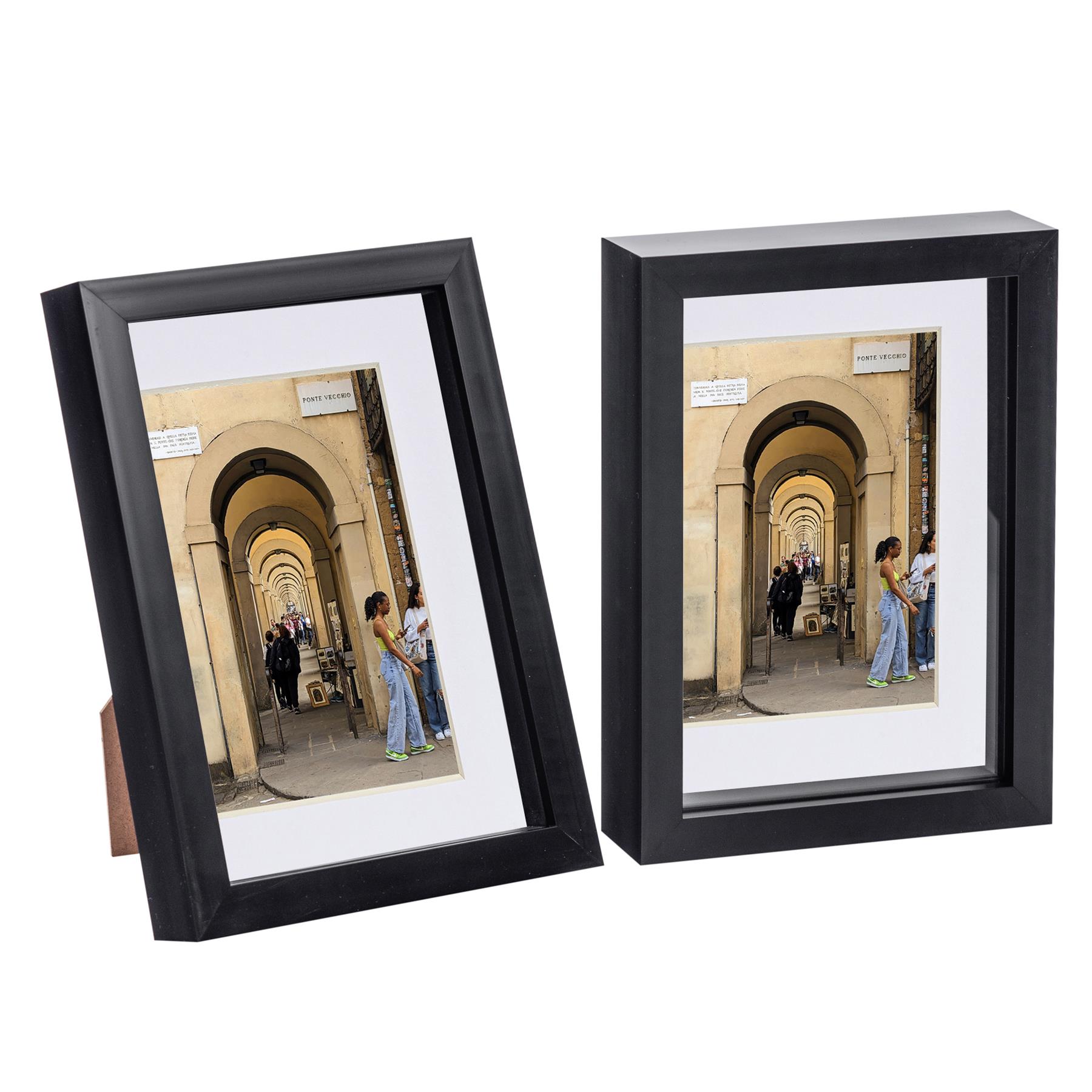 Nicola Spring A5 (6 x 8") Photo Frames - Black/White Mount - 3D Picture ...