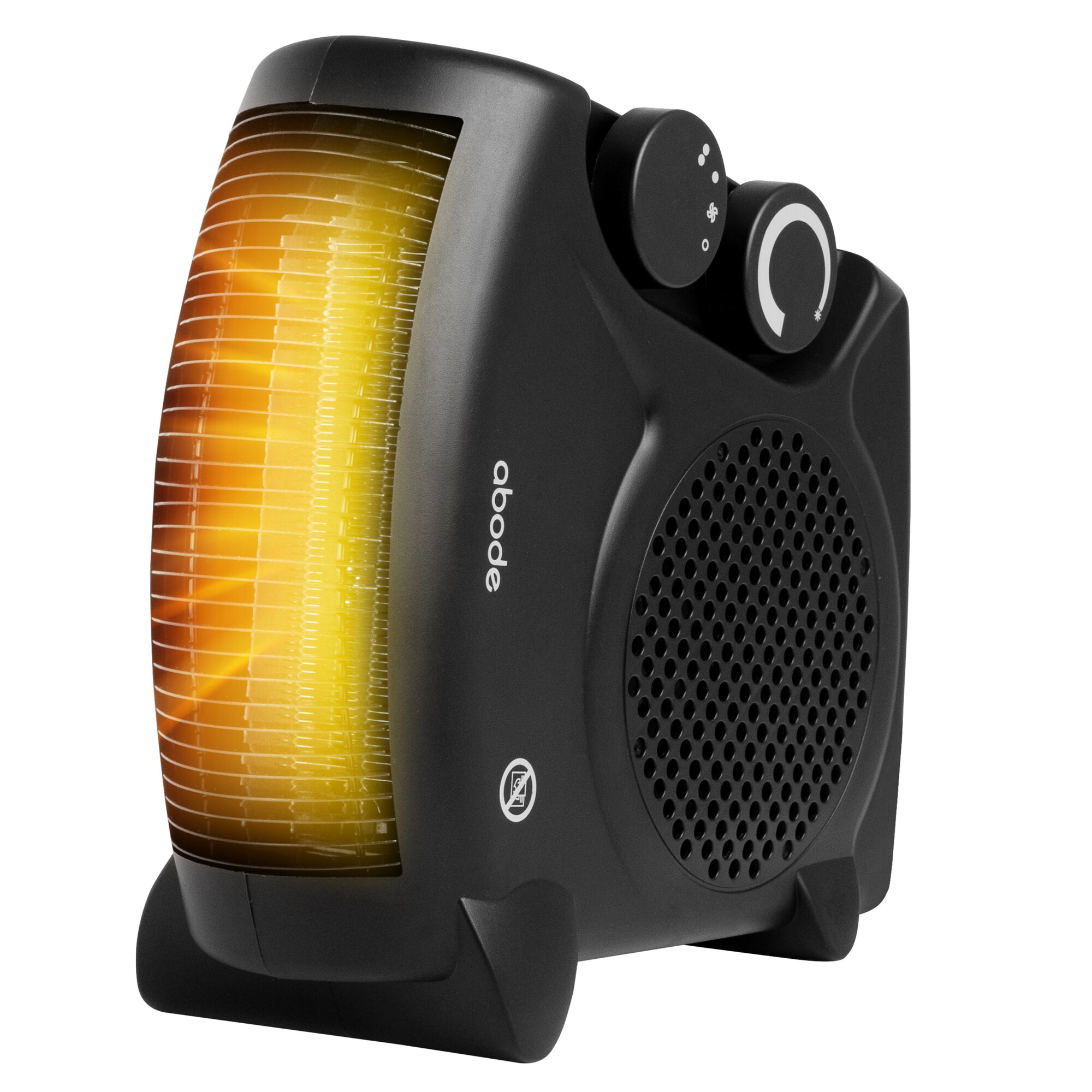 Abode AFH1001B Electric Heater Black 2000W Cooling Fan Mode with 2 Heat ...