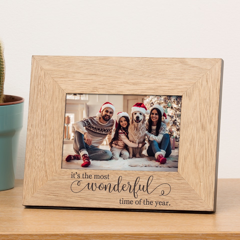 Personalised Most Wonderful Wood Picture Frame 6x4 Christmas Family ...