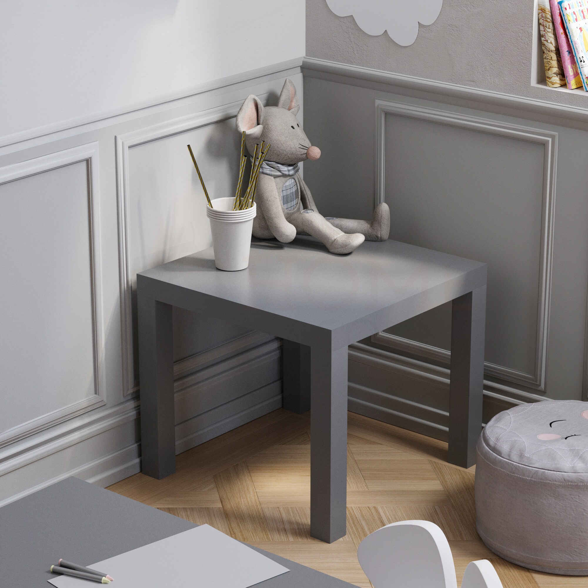 Vida Designs Beeston Side Table Sofa End Bedside Table, Grey - Tesco ...