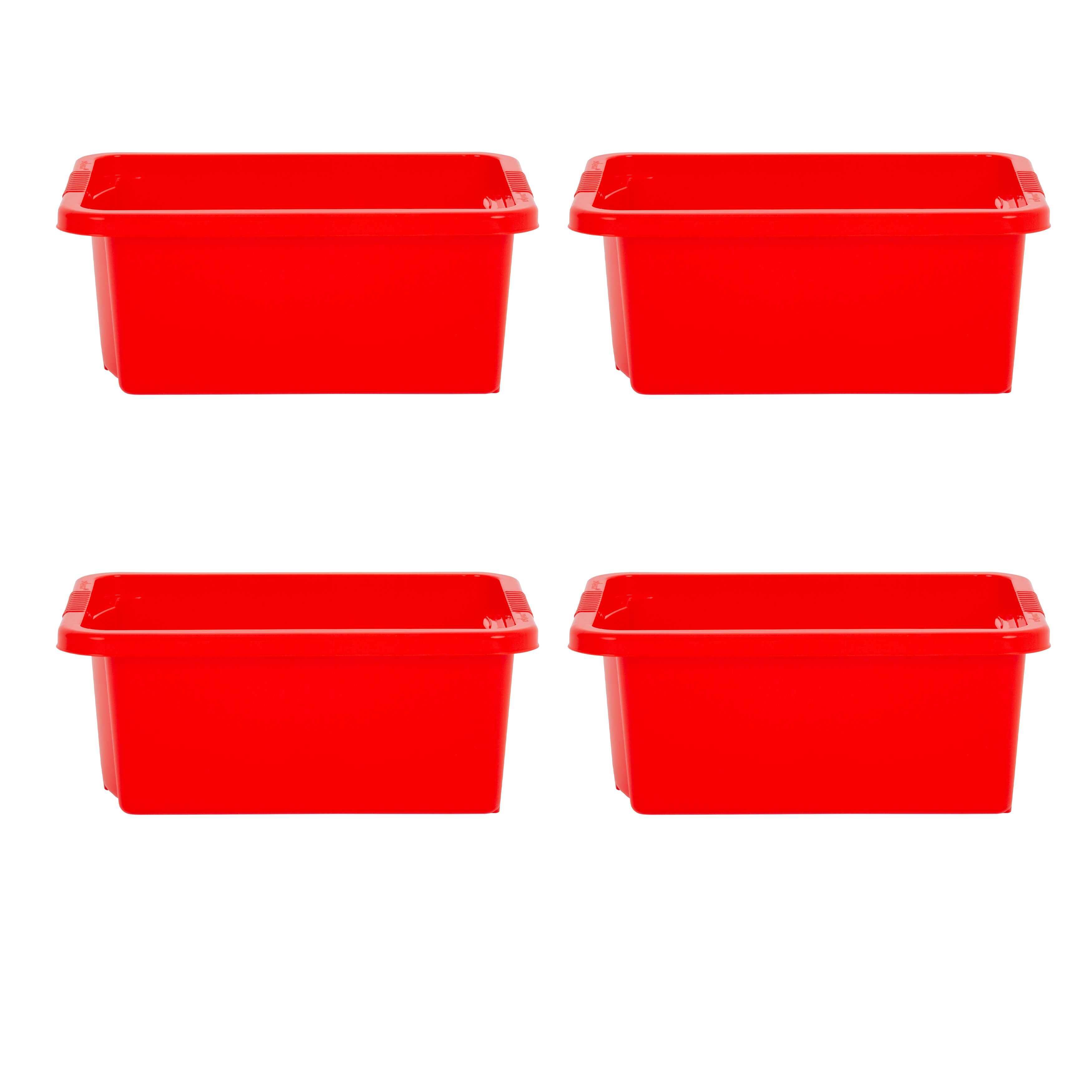 Wham Stack & Store 4 x 16L Plastic Storage Boxes | Red | 4 - Tesco ...