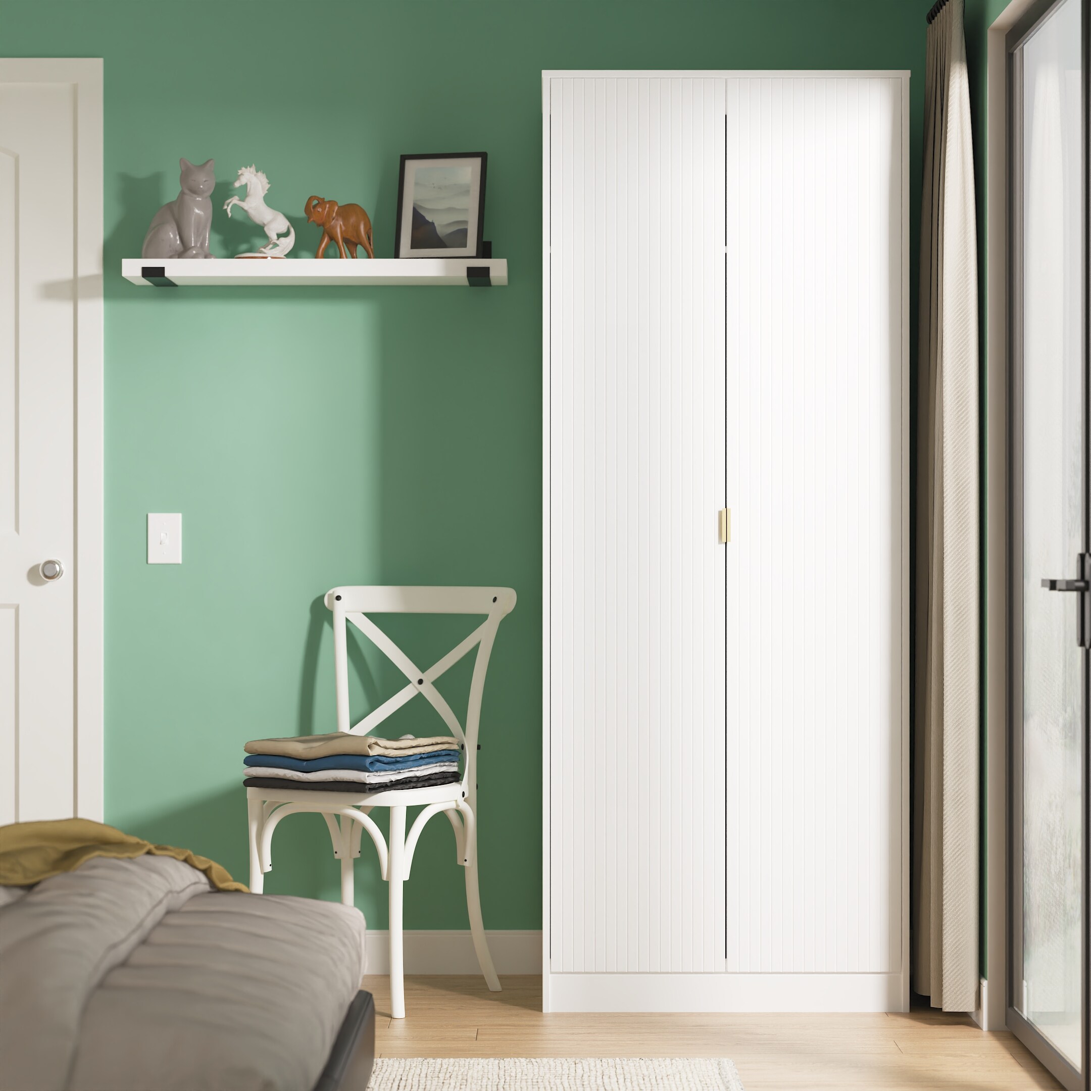 Denver Tall Double Wardrobe in White Matt (Ready Assembled) | White ...