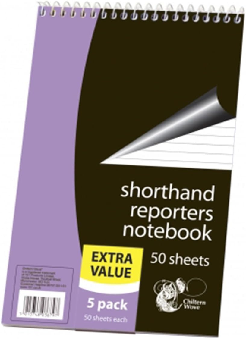 Pack of 5 Shorthand Reporters Notebooks 50 Sheets Per Book - Tesco ...