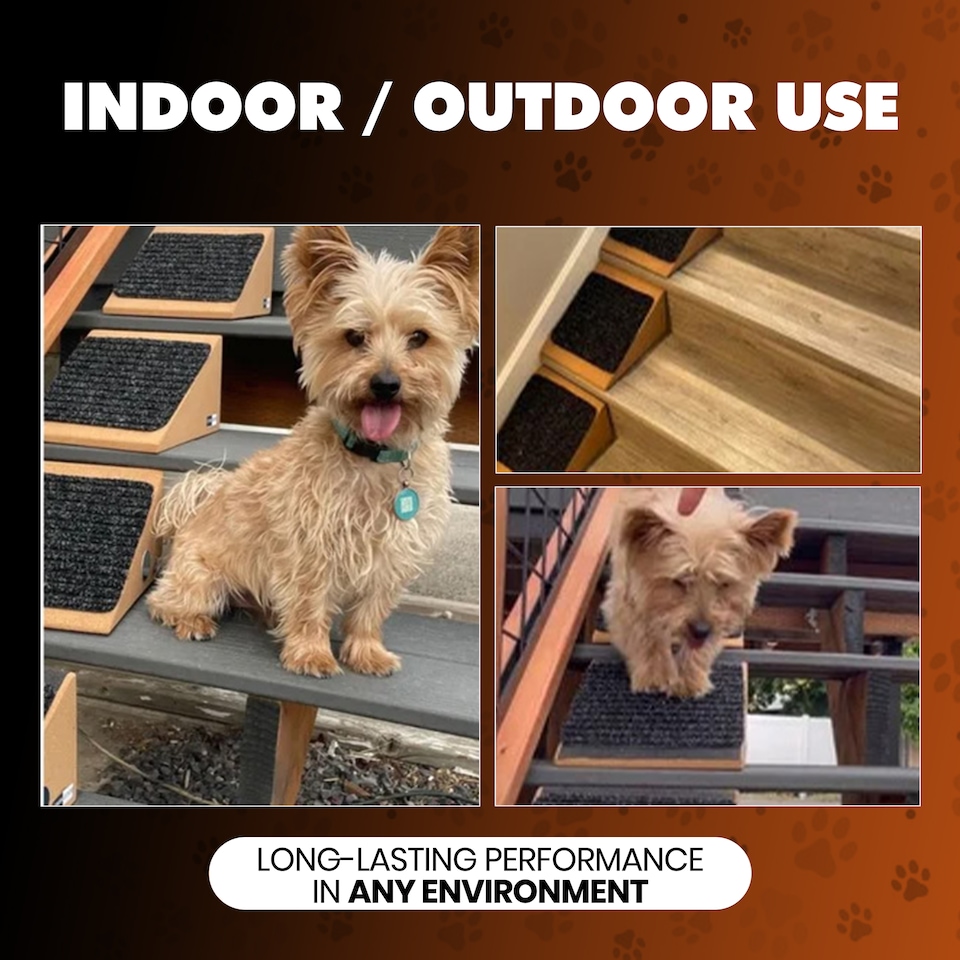 Stairwedge Dog Steps Pack of 5 Soft grip carpet ramps with grooved ...