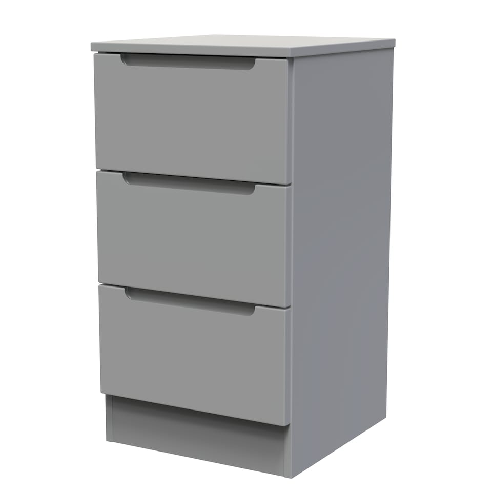 Lucca 3 Drawer Bedside Cabinet in Dusk Grey (Ready Assembled) | Grey ...