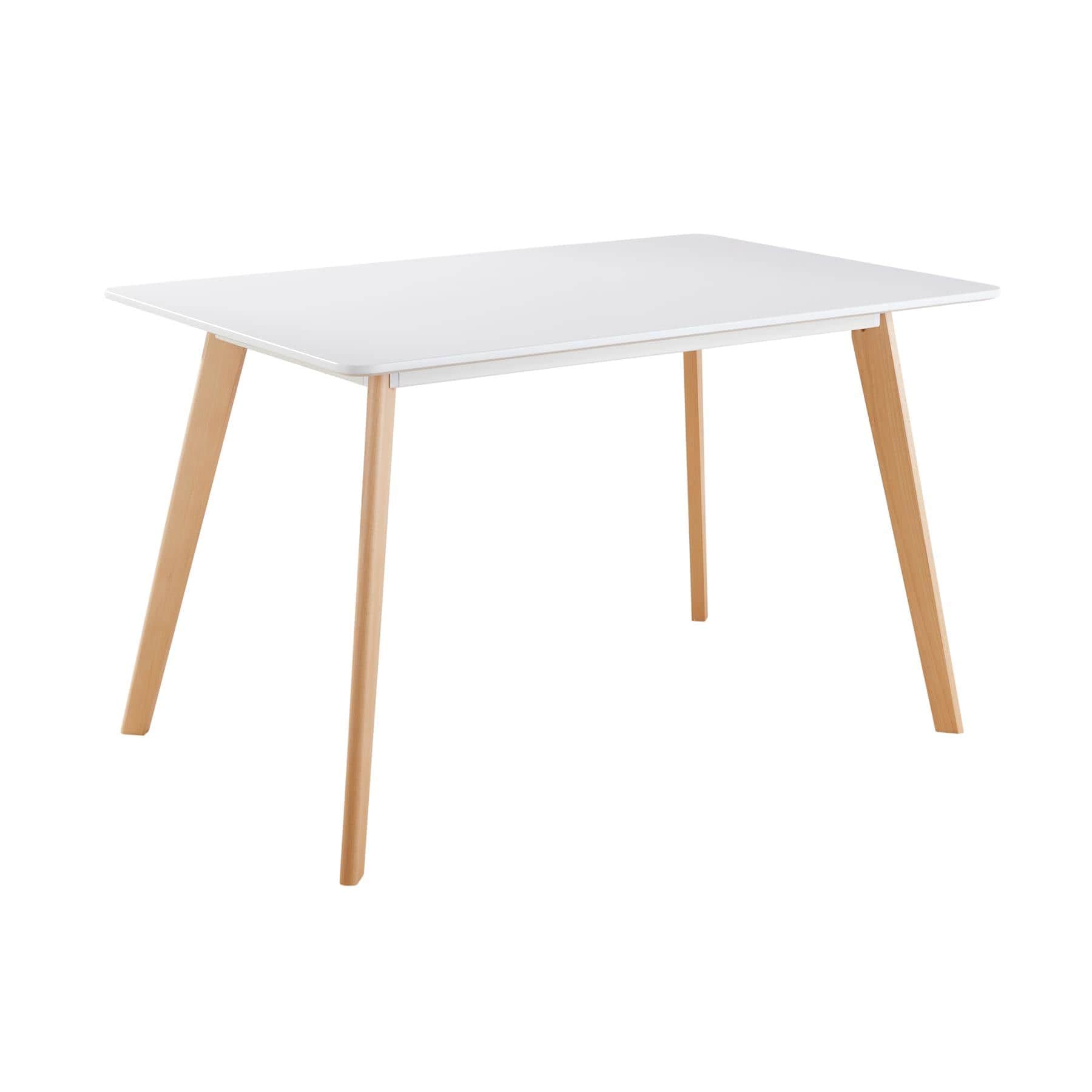 Fleur Table and 4 Penny Chairs Dining Set White Top Wooden Legs | Brown ...