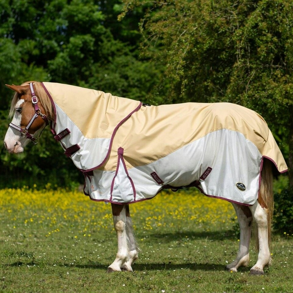 Gallop Equestrian Trojan Dual Turnout Fly Rug Cream | Size: 6ft 6 ...