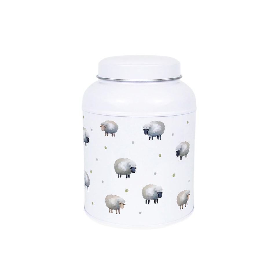 Spring Sheep Decaf Canister - Small Domed Lid Kitchen Storage Tin ...