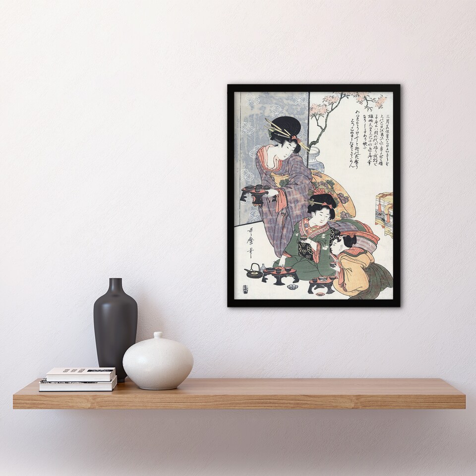 Utamaro Kitagawa Framed Wall Art Print Hinamatsuri Festival Girls Day ...