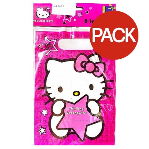 Hello Kitty Stars Party Bags (Pack of 8) - Pink/White - One Size ...