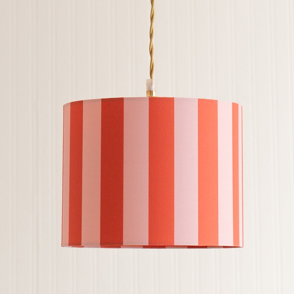 ValueLights Callie Orange & Pink Stripe Small Lamp Shade | Multi ...
