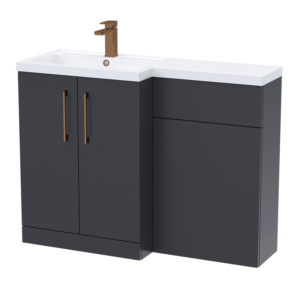 Balterley Left-Hand Bathroom Vanity and WC Unit Combination with Basin ...