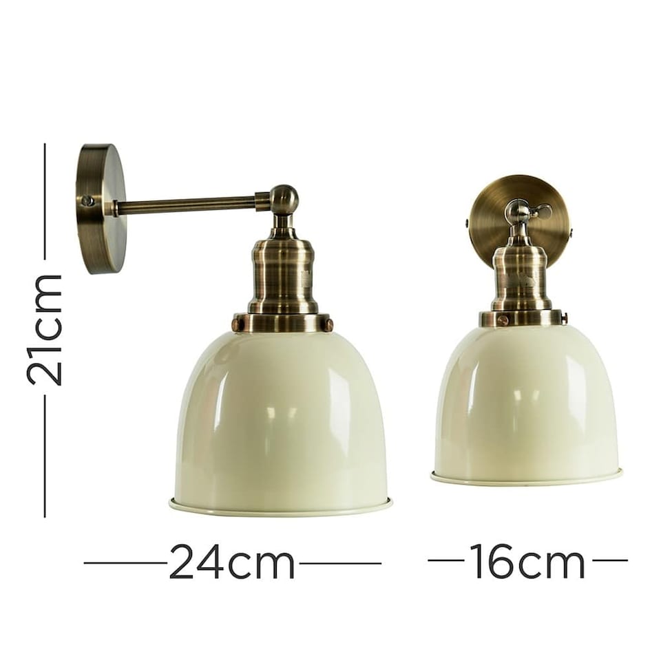 ValueLights Wilhelm Pair Antique Brass Indoor Wall Lights & Bulb ...