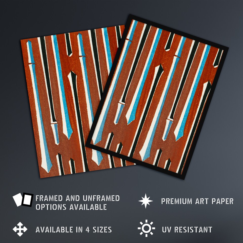 Vintage Japanese Bamboo Pattern Retro Japan Wall Art Print Korin 18x24 ...