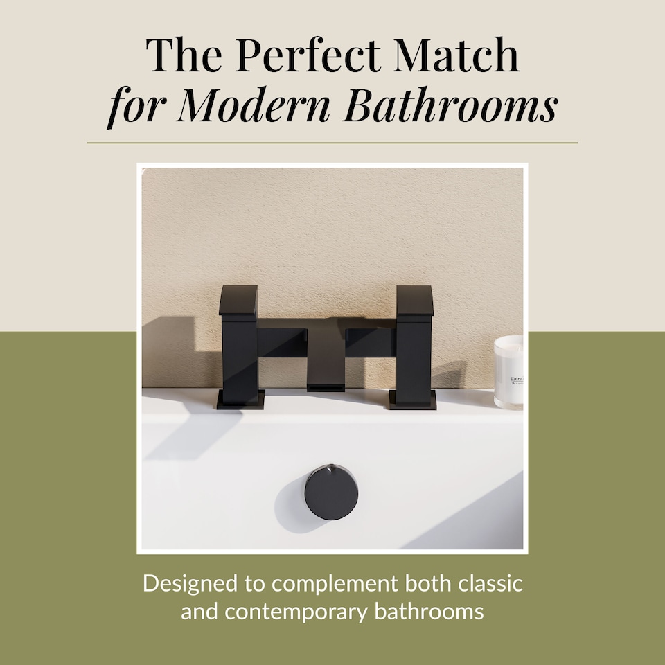Balterley Contemporary Deck Mounted Bath Filler Tap | Black | Matt ...