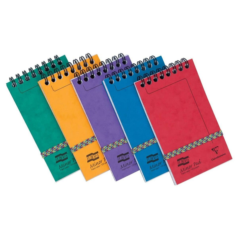 Europa Minor Notepad 127x76mm Wirebound Elasticated Ruled 80gsm 120 ...
