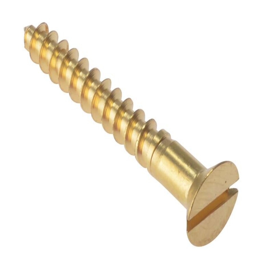 Forgefix Wood Screw Slotted Csk Solid Brass 3/4In X 8 Box 200 - Tesco ...