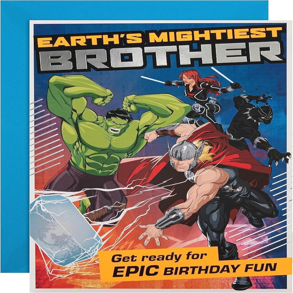 Marvel Superheroes Design with Activity Brother Birthday Card - Tesco ...