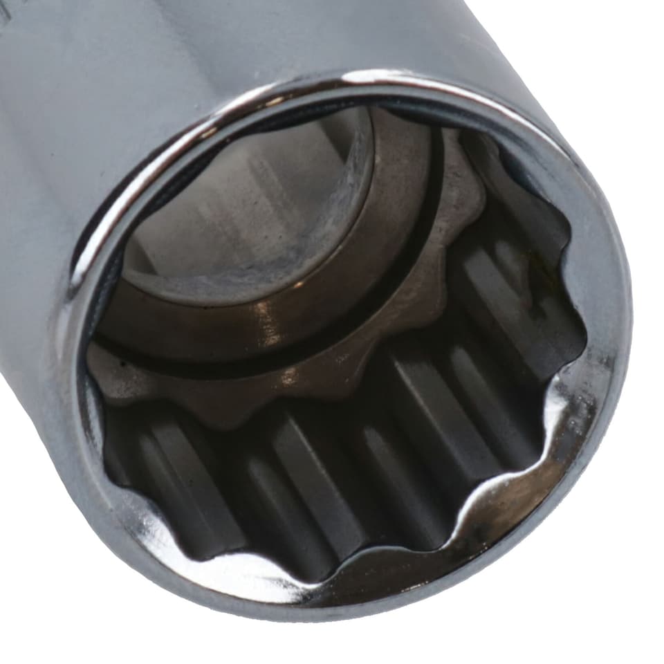 16mm 1/2in Drive Shallow Metric MM Socket 12 Sided Bi-Hex Knurled Ring ...