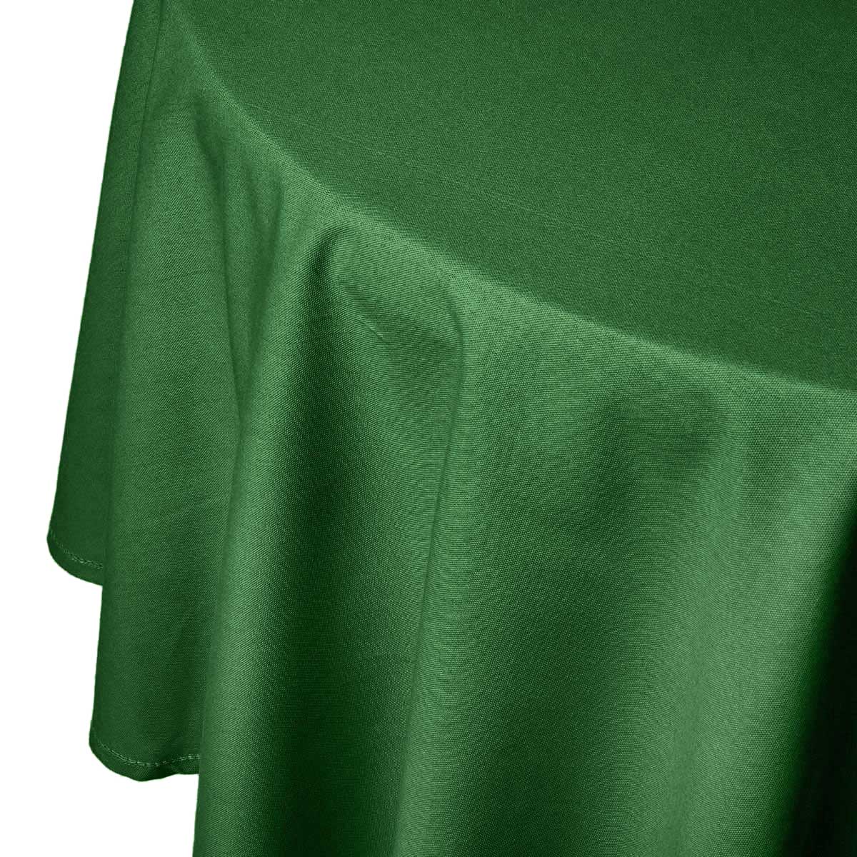 Homescapes Plain Cotton Dark Green Tablecloth - 178 cm Round | Green ...