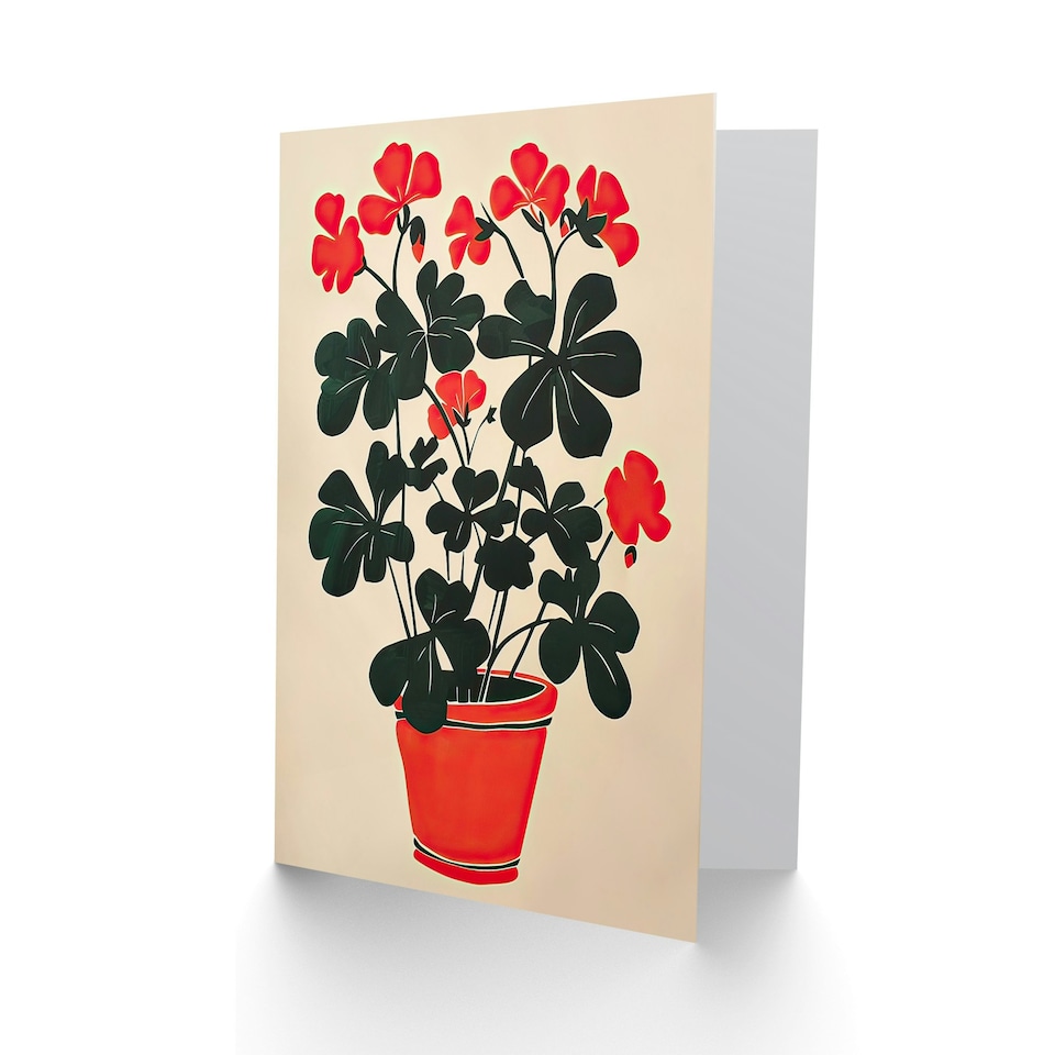 Geranium Potted Plant Lover Red Green Him Her Birthday Card - Tesco ...