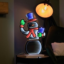 60cm Infinity Light up Standing Snowman Christmas Decoration with Multi ...