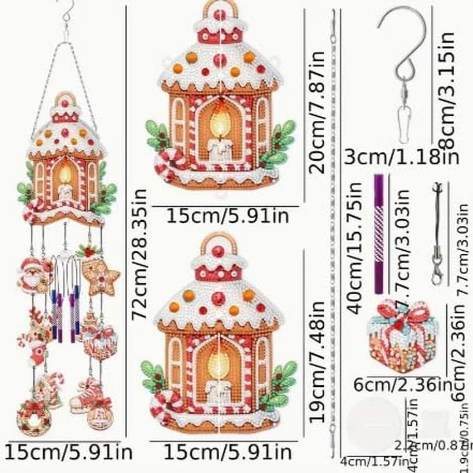 Christmas Gingerbread Windchime Diamond Painting Kit - Tesco Groceries