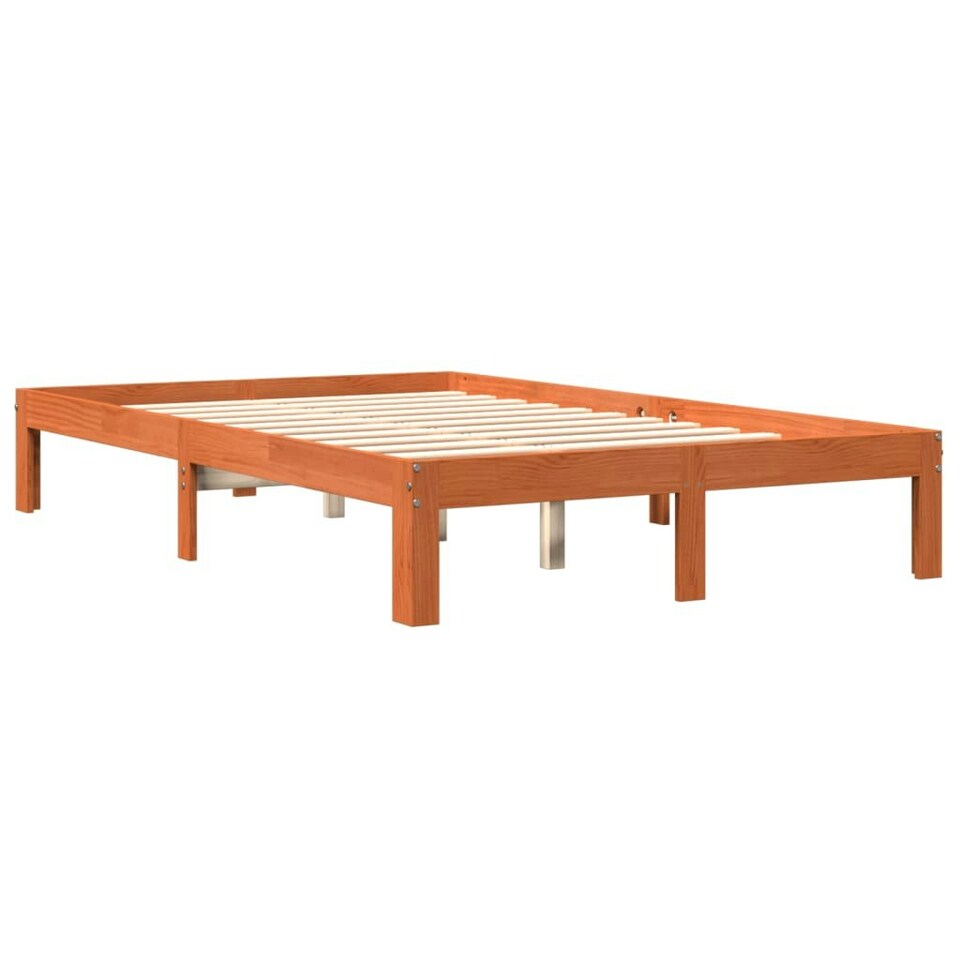 Bed Frame Wax Brown 120x200 cm Solid Wood Pine - Tesco Groceries