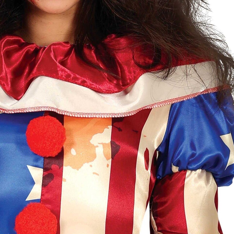 Fiestas Guirca Womens/Ladies Patriot Clown Costume Set | Blue | Blue ...