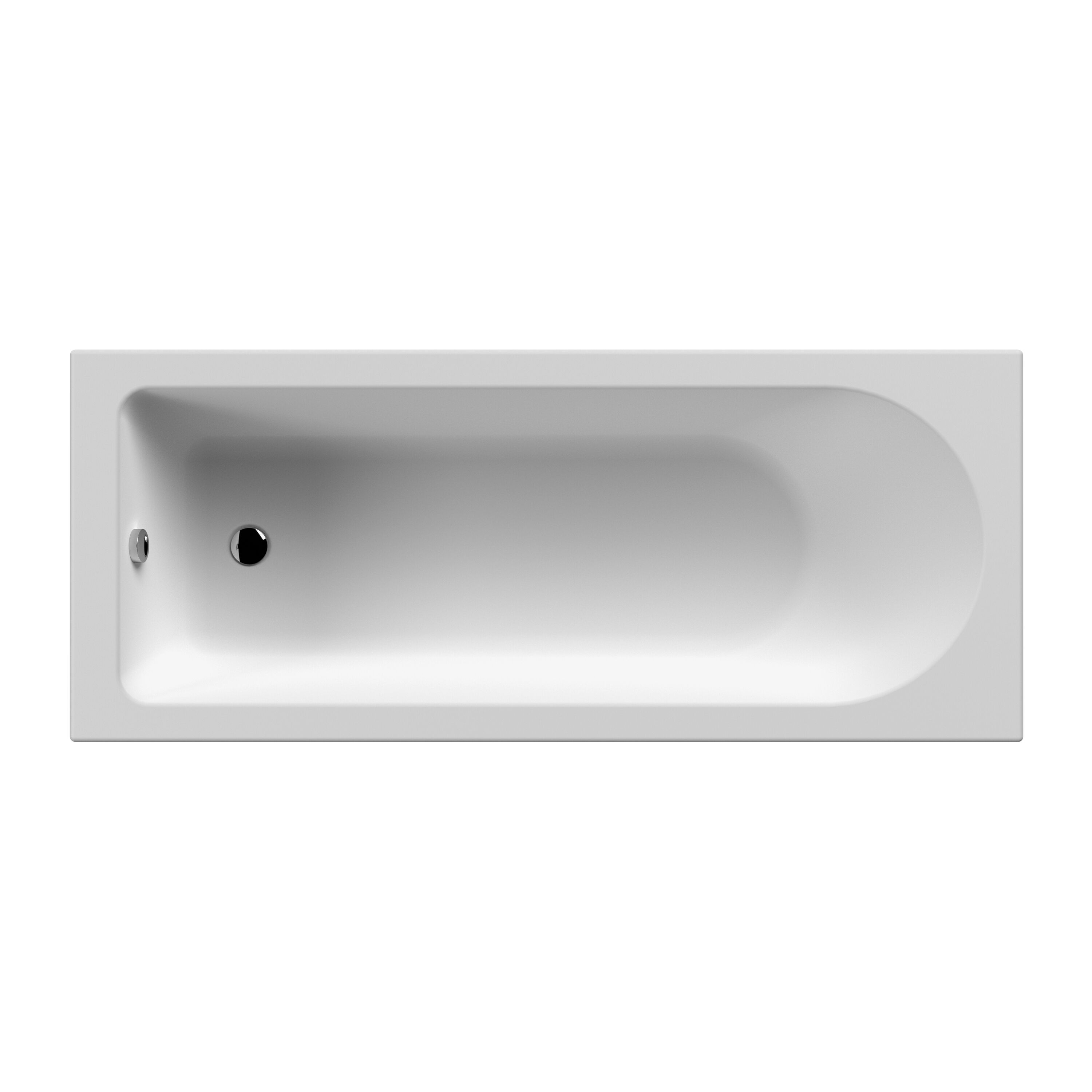 Balterley Modern Round Single Ended Straight Shower Bath with Leg Set ...