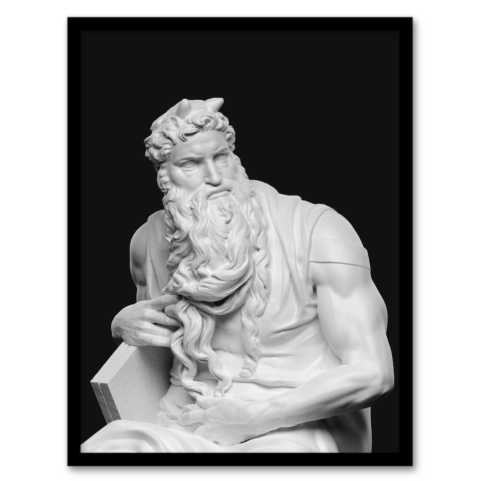 Michelangelo Buonarroti Framed Wall Art Print Moses Sculpture Statue ...