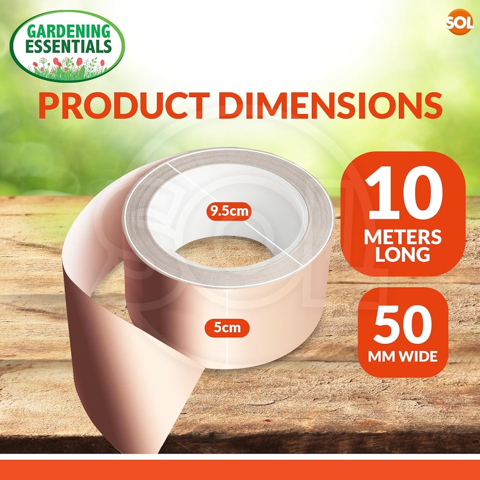 2pk Copper Slug Tape 10m x 50mm – Weatherproof Humane Snail & Slug ...