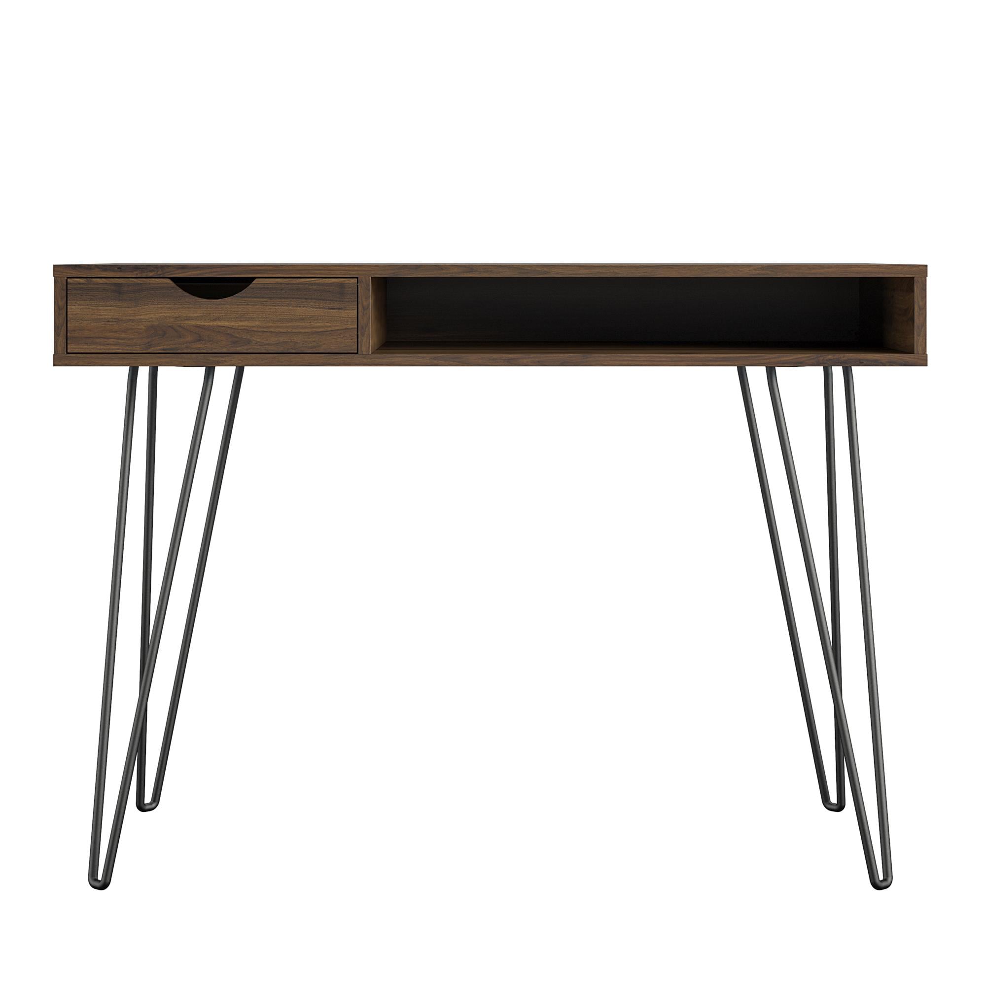 Concord desk with storage in walnut | Brown | Walnut - Tesco Groceries