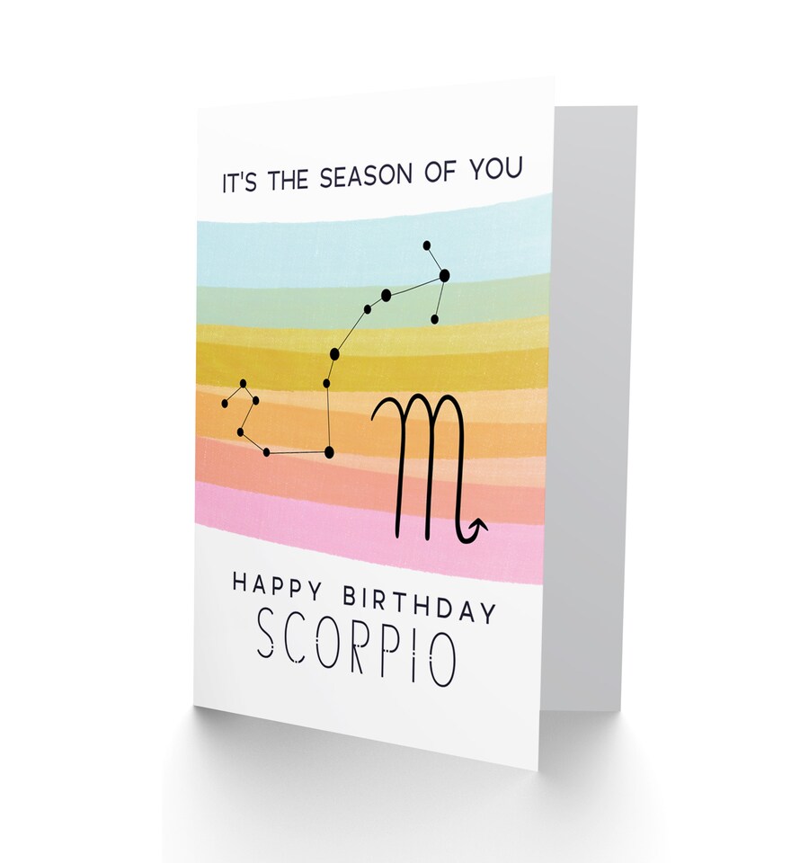 Birthday Astrology Scorpio Zodiac Sign Greetings Card - Tesco Groceries