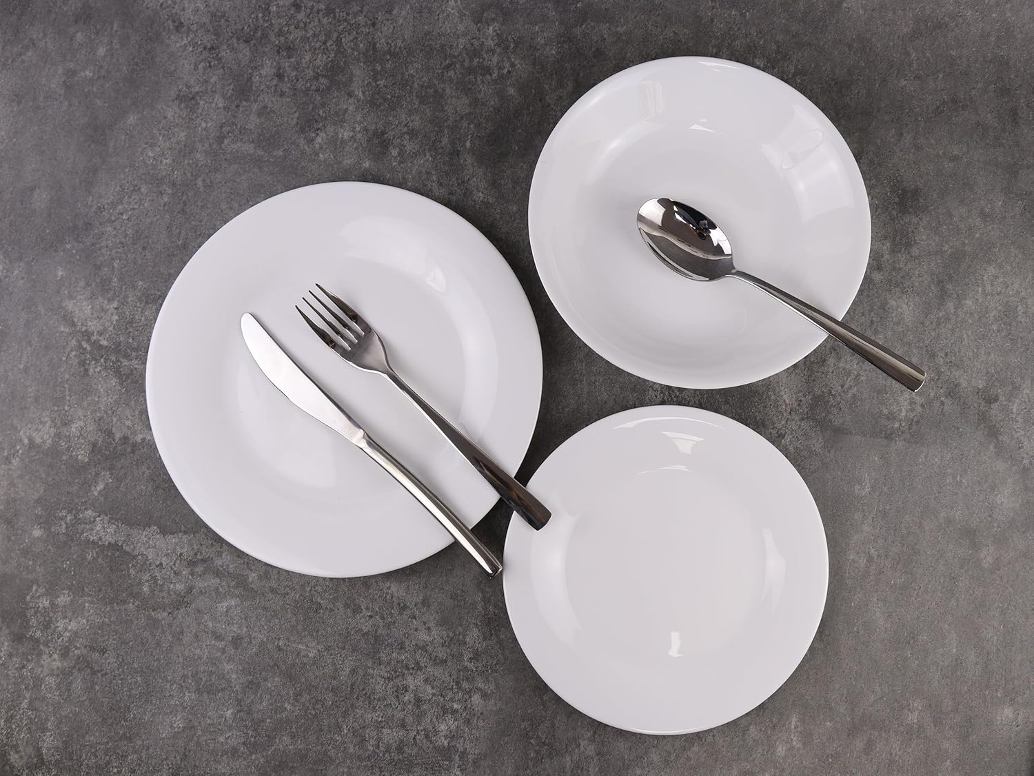 White Opal Glass Dinner Set Plates Soup Bowls Dinnerware | White | Aria ...