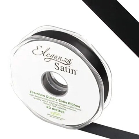 Black Satin Faced Ribbon Reel 15mm x 20m - Tesco Groceries