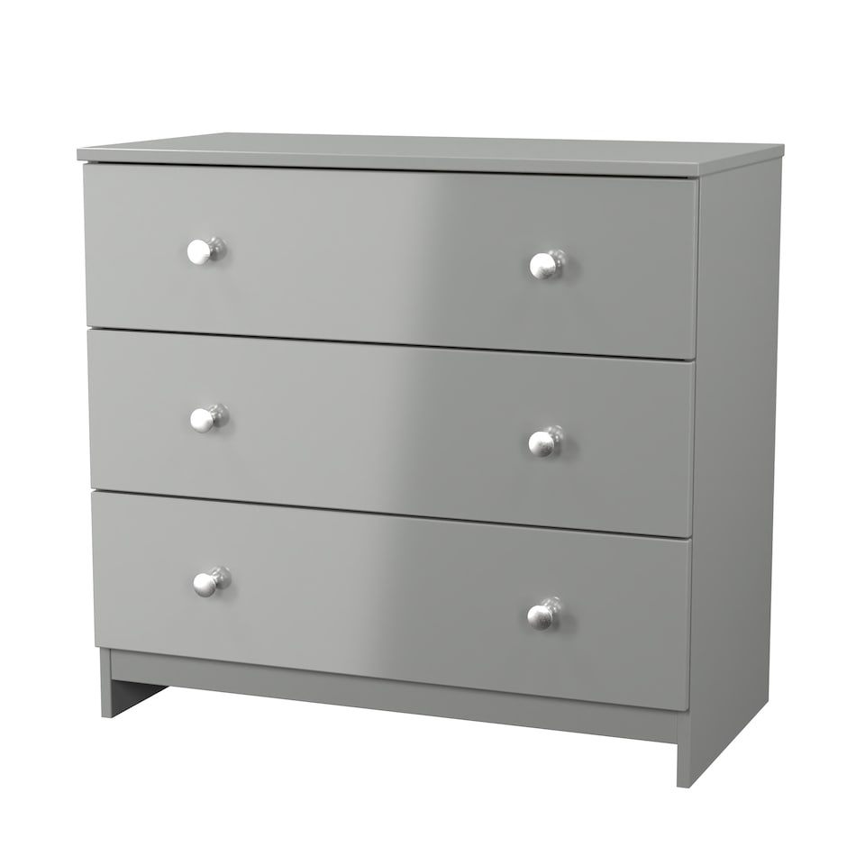 Heydon 3 Drawer Chest of Drawers in Uniform Grey & Dusk Grey (Ready ...