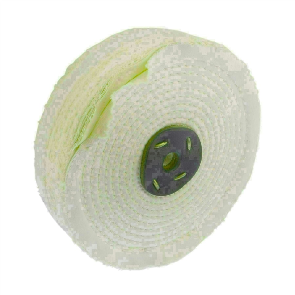 White Close Stitched Metal Polishing Buffing Mop 8" x 2" 4 section 2nd ...