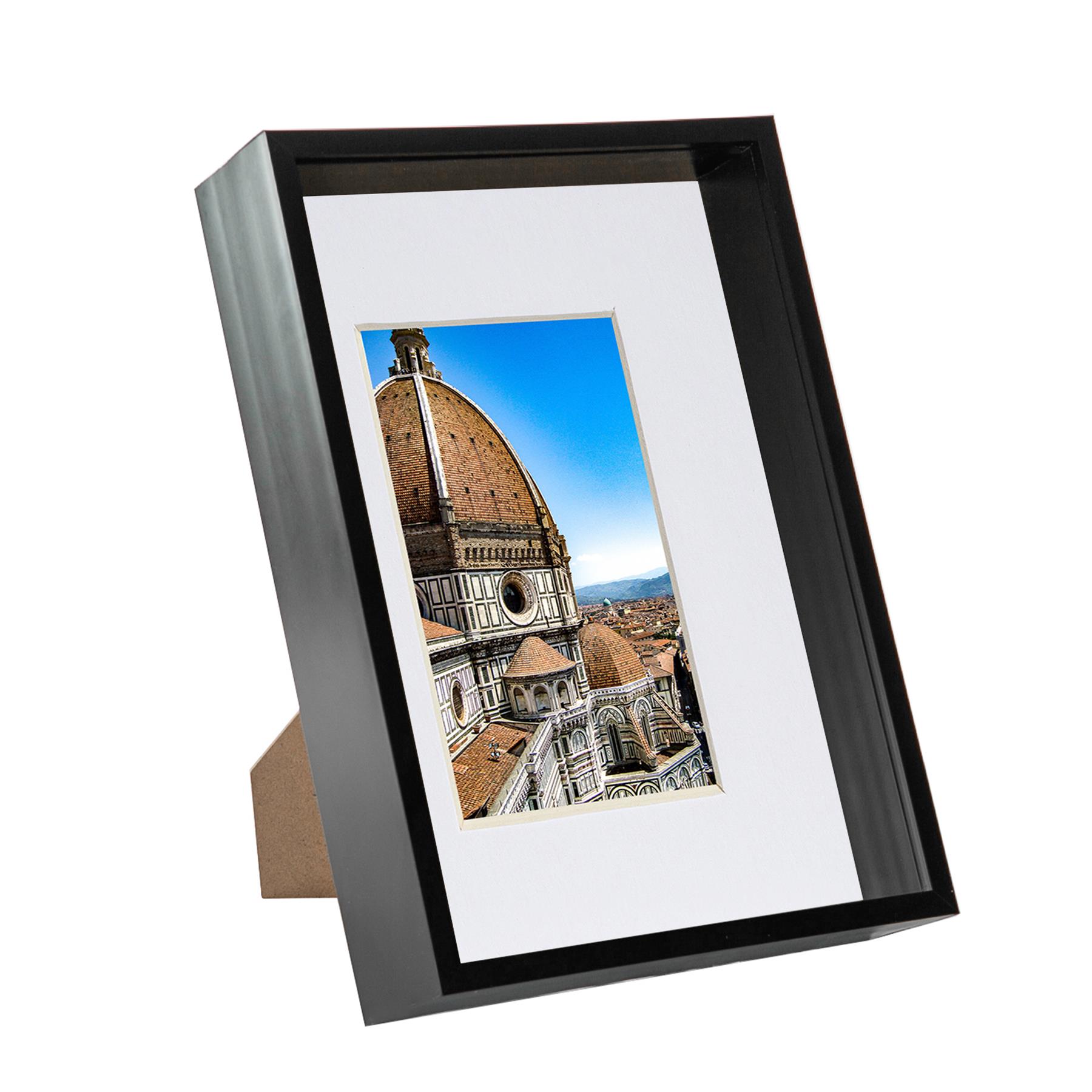Nicola Spring A4 (8 x 12") Deep Photo Frame - Black/White Mount - 3D ...