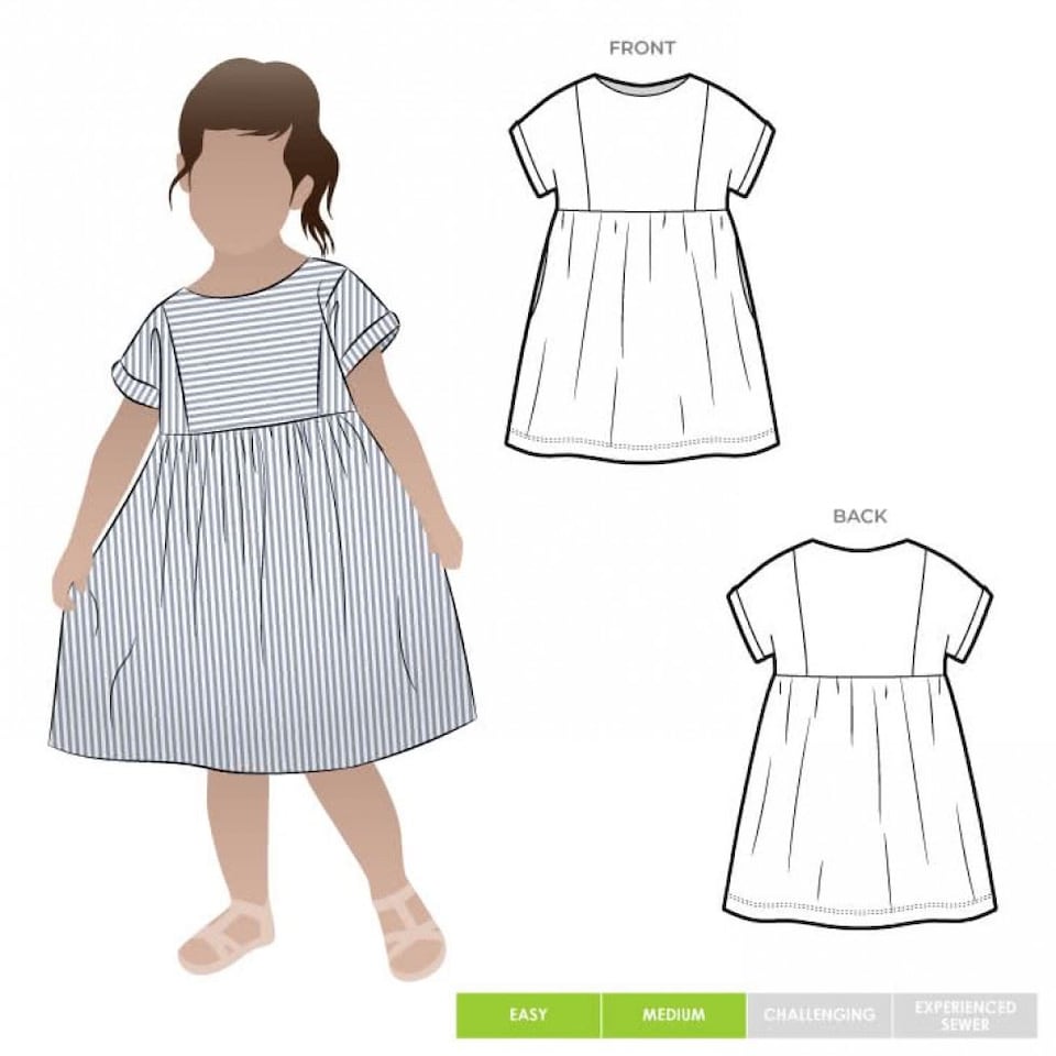 Style Arc Kids Lacey Dress Paper Sewing Pattern – Children’s Dress ...