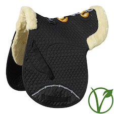 Rhinegold Luxe Fur Vented Numnah Black | Colour: Black/Black Size: Cob ...