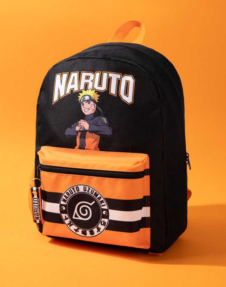 Naruto Shippuden Boys Backpack | Black & Orange Rucksack with ...